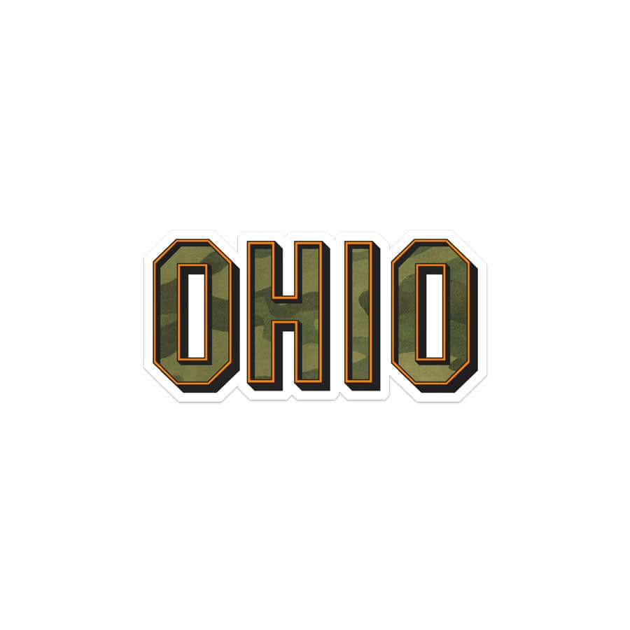 Sticker - Block Ohio Camo Text | WeBleedOhio