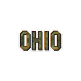 Sticker - Block Ohio Camo Text